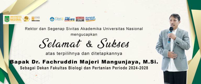 Selamat & Sukses atas terpilihnya Bapak Dr. Fachruddin Majeri ...