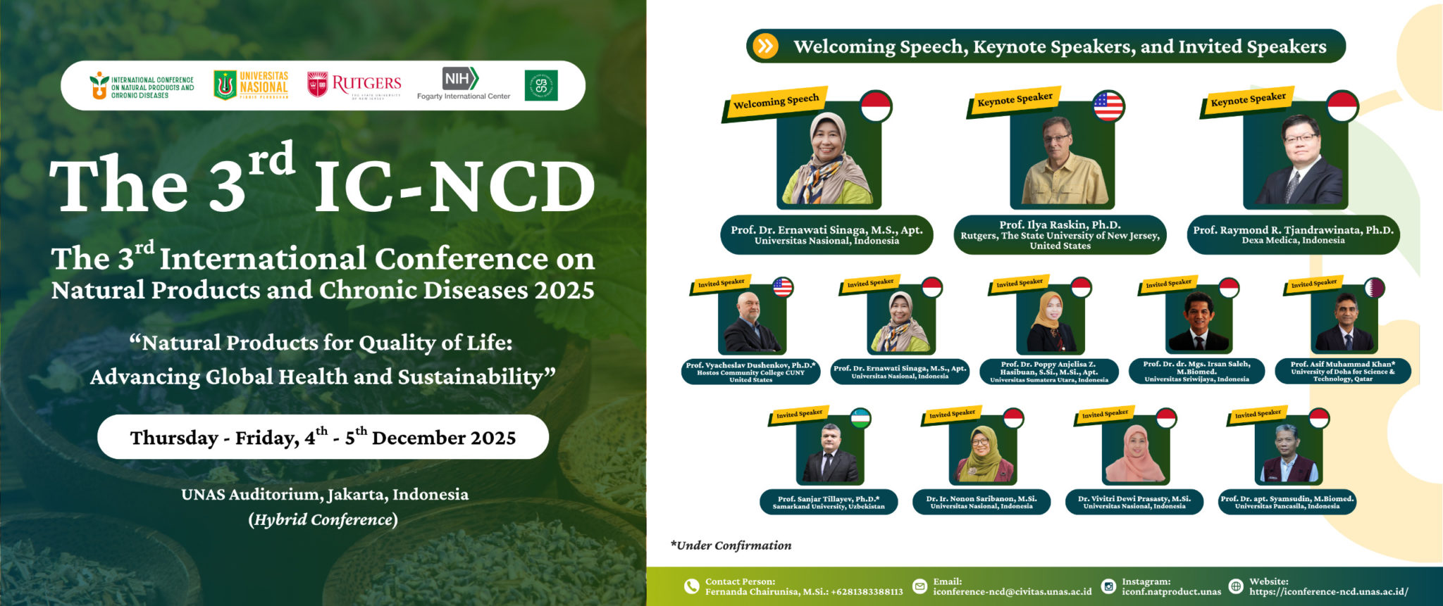 Join The 3rd International Conference on Natural Products and Chronic Diseases (IC-NCD) 2025 ...